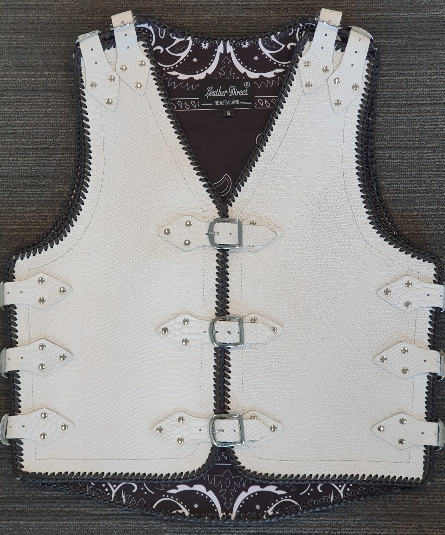 Men's Custom Leather Vest - Motorcycle Customized Leather Vest