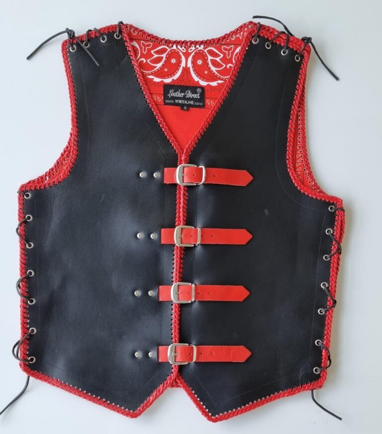 Men's Custom Leather Vest - Motorcycle Customized Leather Vest