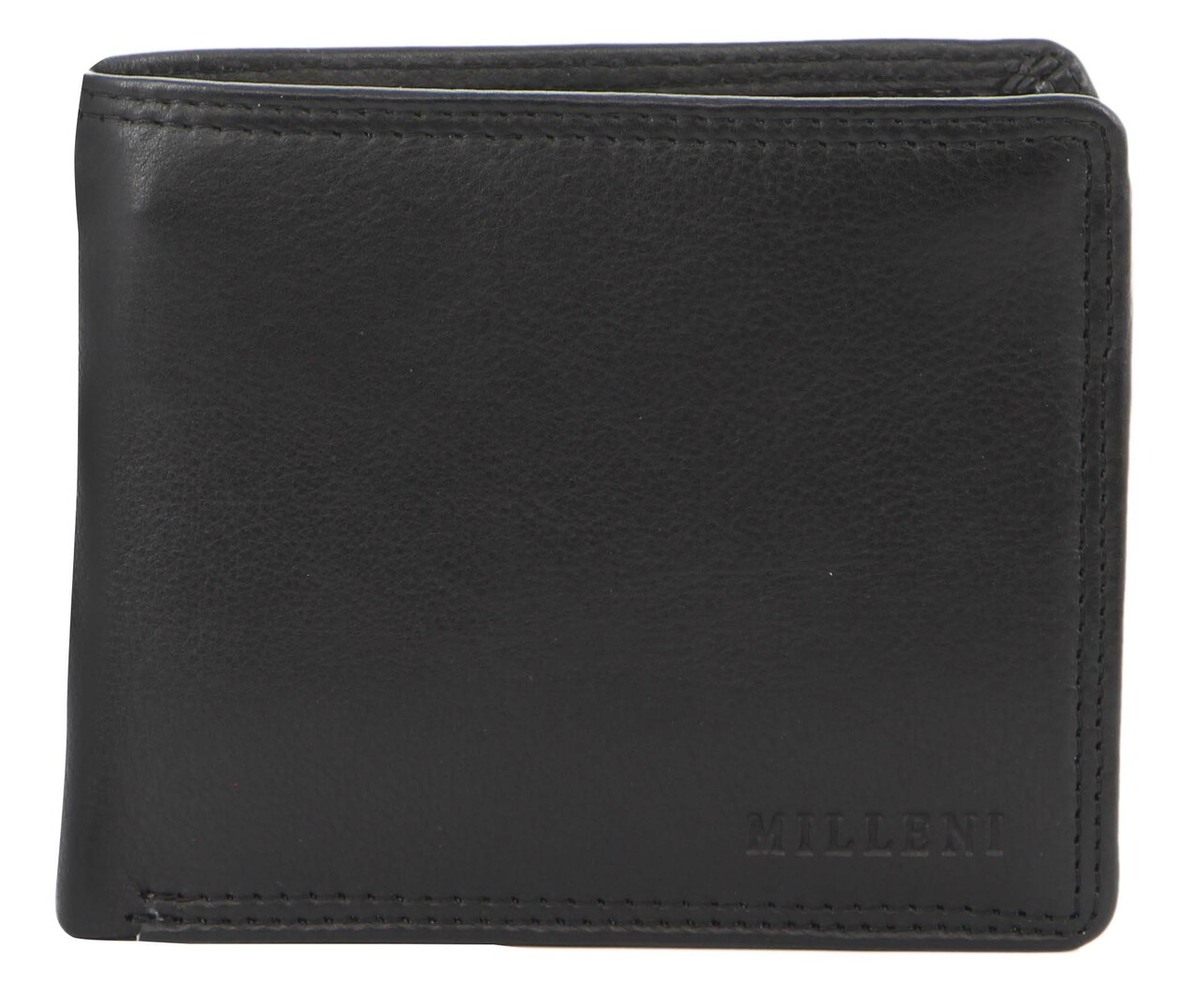 Milleni Black Slimline Wallet - Genuine Leather Wallet