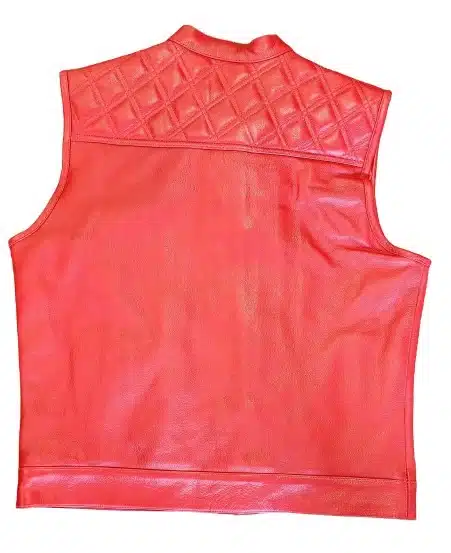 Leather Jean Red Vest - Leather Direct