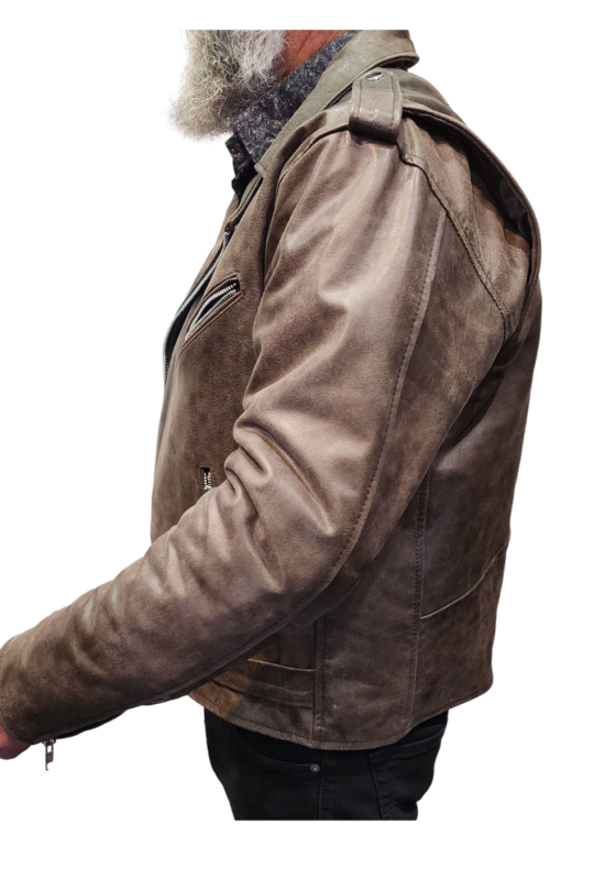 Cracker Brown Brando Leather Jacket - Leather Direct