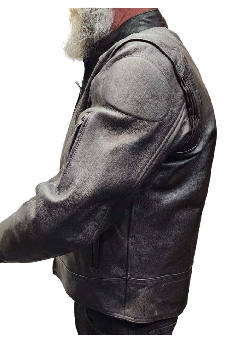 Rubber Backed Leather Motorcycle Jacket - Leather Direct
