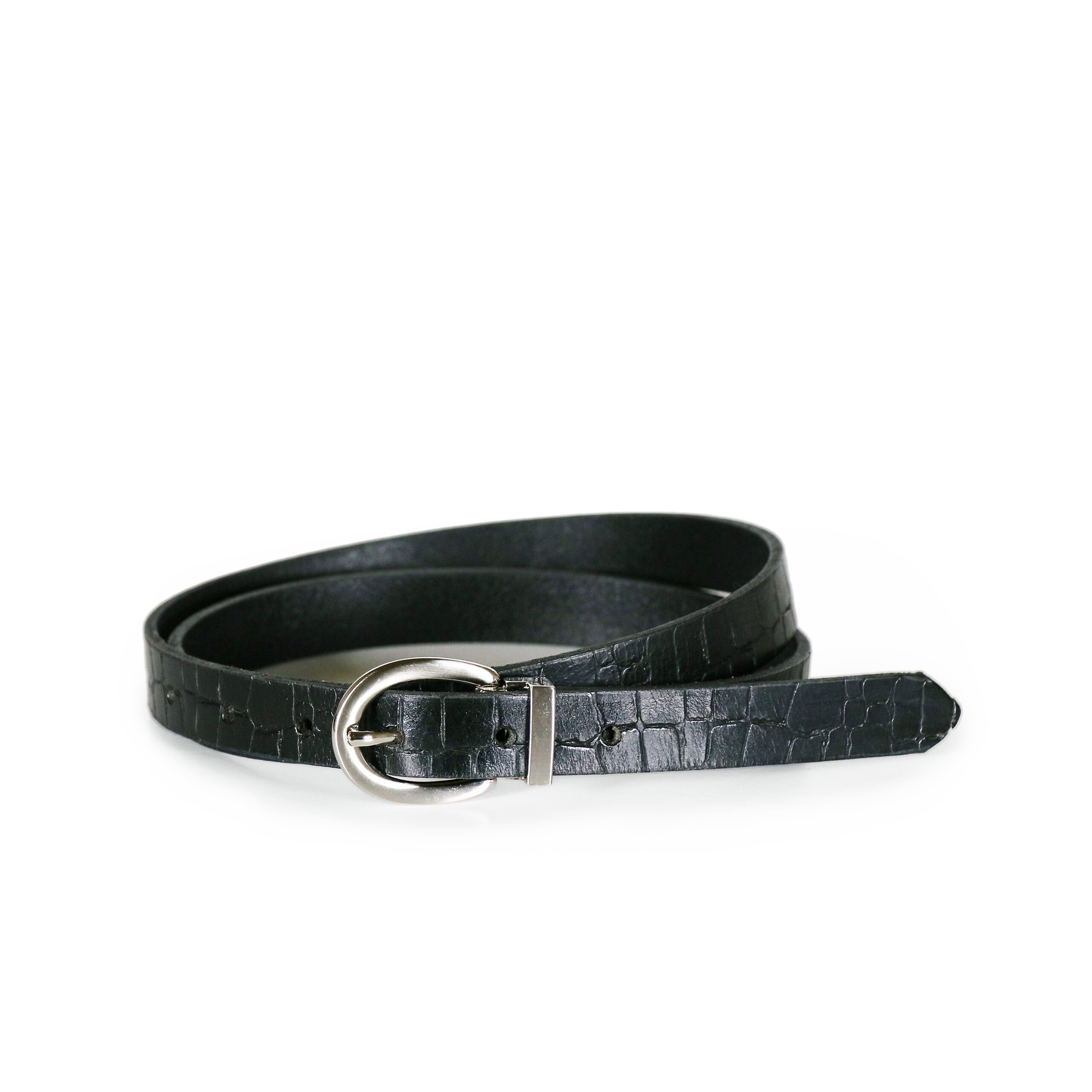 Circe Croc Belt 20mm - Women's Genuine Slim Leather Belt